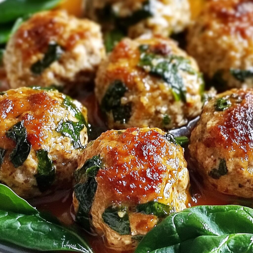 Creamy Baked Chicken Ricotta Meatballs with Spinach Recipe - Dave's Grill