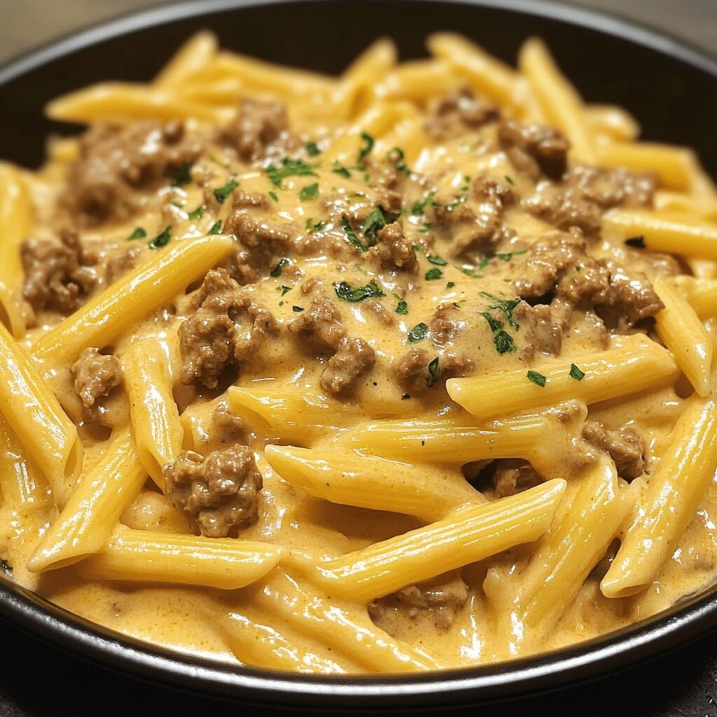 Luxurious Velveeta Beef Stroganoff and Penne Pasta Recipe - Dave's Grill