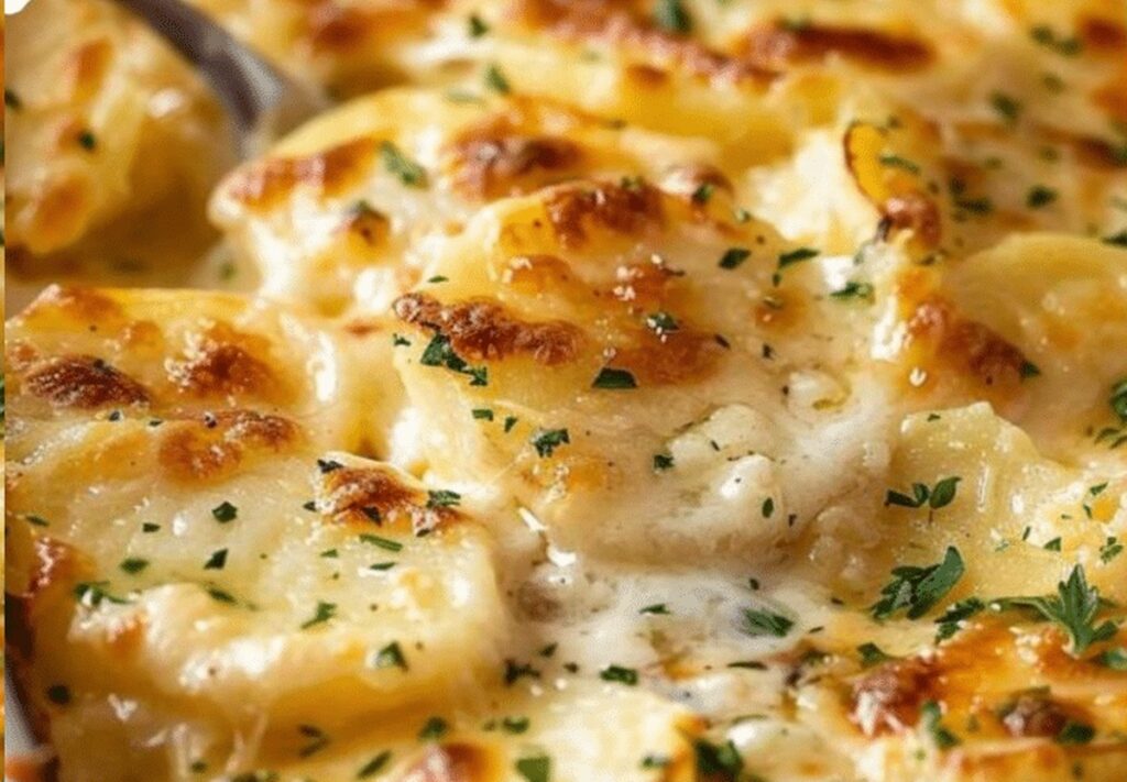 Golden Garlic Crispy Scalloped Potatoes Recipe for Dinner Joy - Dave's ...