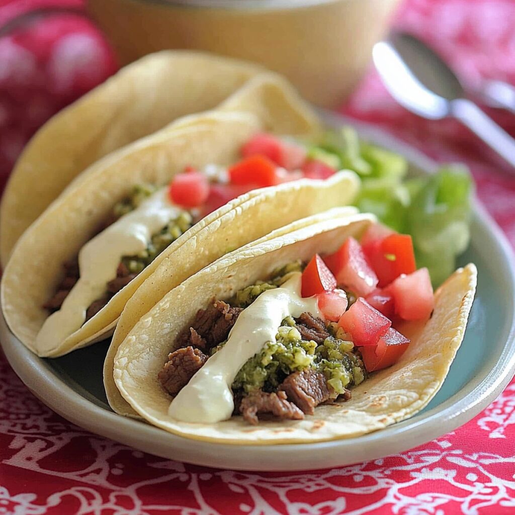 Zesty 5 Ingredient Salsa Verde Beef Tacos Recipe for Taco Night - Dave ...