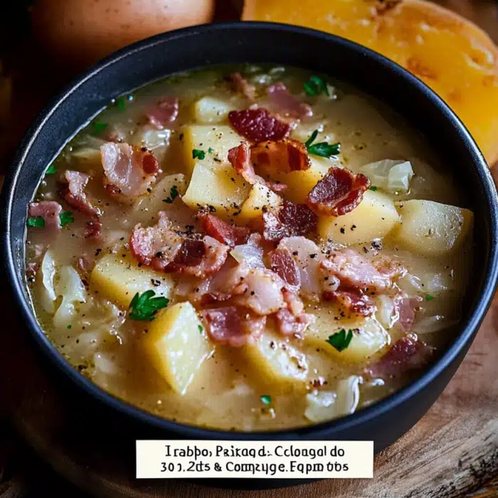 Savory Irish Bacon Cabbage and Potato Soup Recipe for Comfort - Dave's ...
