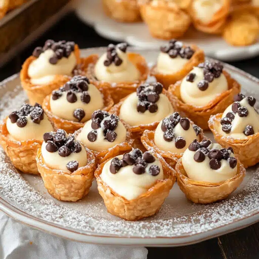 Crunchy Mini Cannoli Cups Recipe: Sweet Little Italian Delights - Dave ...