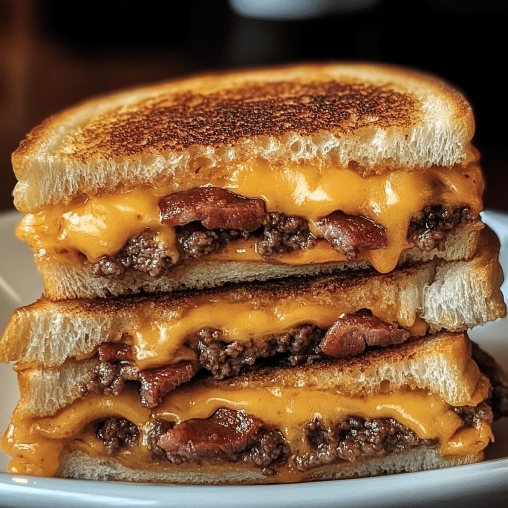 Extraordinary Gooey Bacon Cheeseburger Grilled Cheese Recipe - Dave's Grill