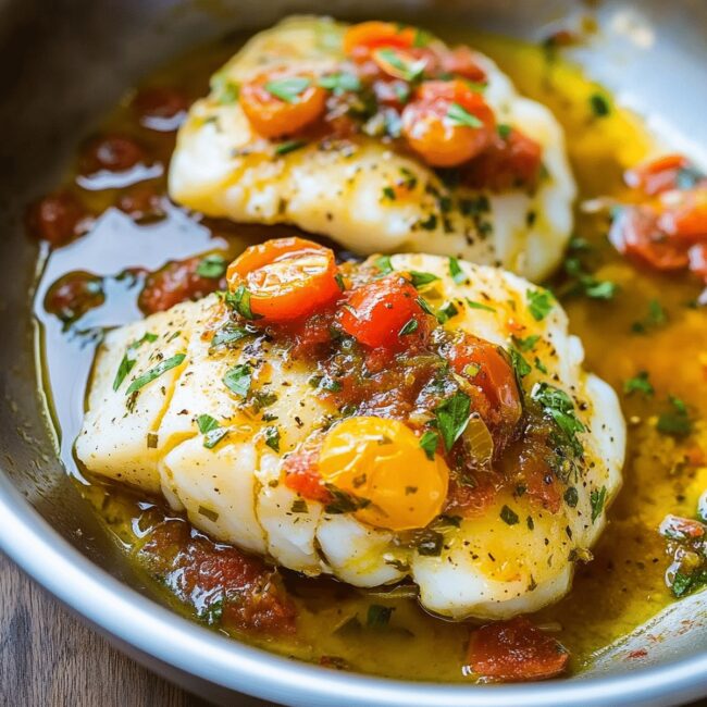 Silky Cod in White Wine Tomato Basil Sauce Recipe - Dave's Grill