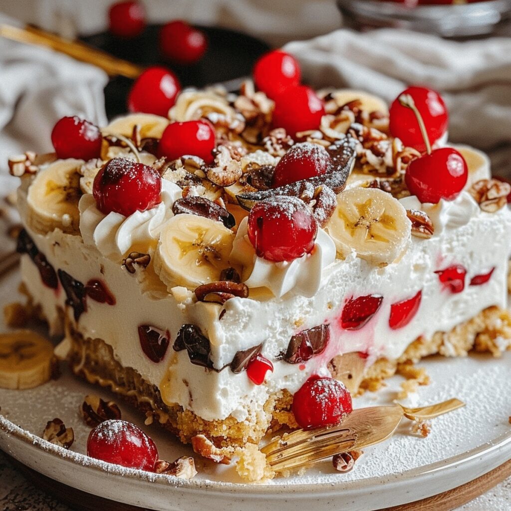 Sensational No-Bake Banana Split Cake Recipe for Sweet Lovers - Dave's ...
