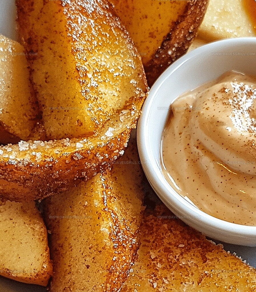Dreamy Air Fried Apple Wedges with Caramel Cream Dip Recipe - Dave's Grill