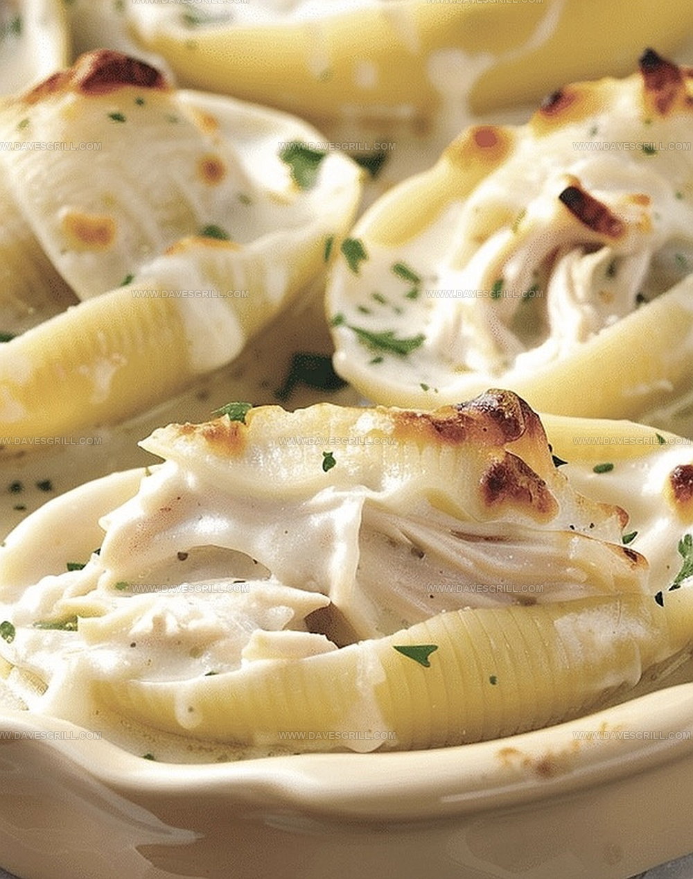 Irresistibly Cheesy Chicken Alfredo Stuffed Shells Recipe - Dave's Grill