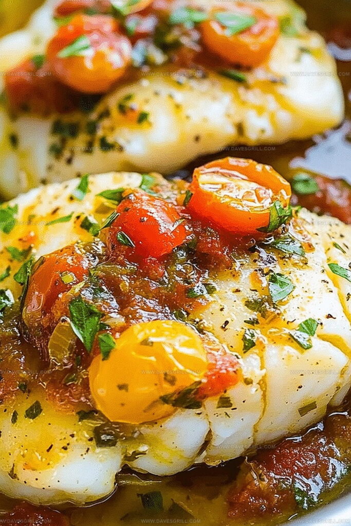 Silky Cod in White Wine Tomato Basil Sauce Recipe - Dave's Grill