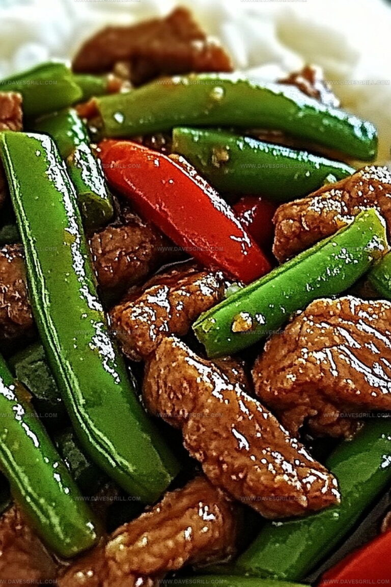 Sizzling Spicy Garlic Beef Stir-Fry with Green Beans & Rice Recipe ...